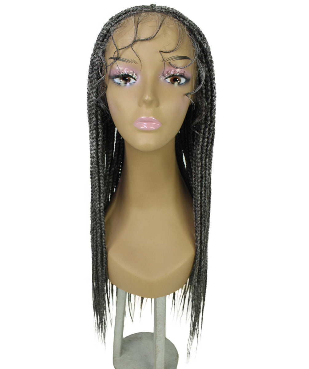 Jordan 26" Synthetic 12x5 HD Lace Corn Row Braided Synthetic Lace Wigs ...